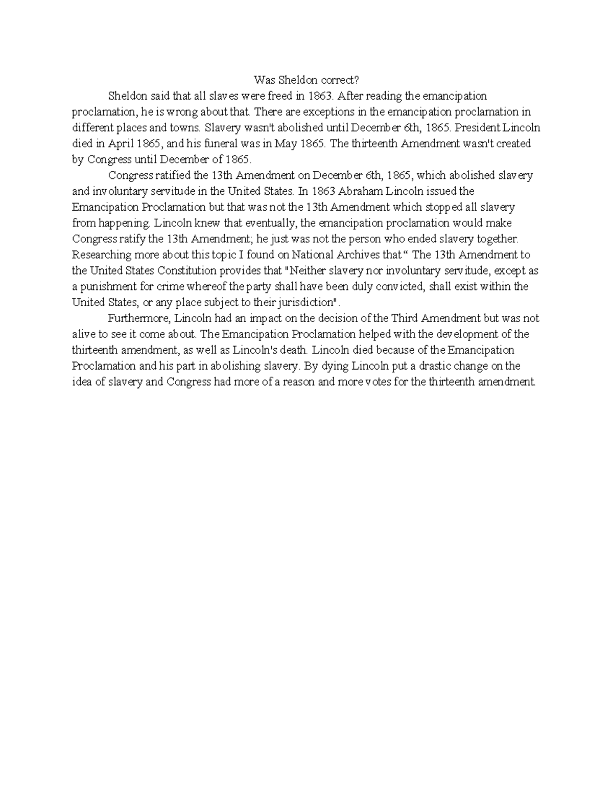 Was sheldon correct assignment. - Was Sheldon correct? Sheldon said ...