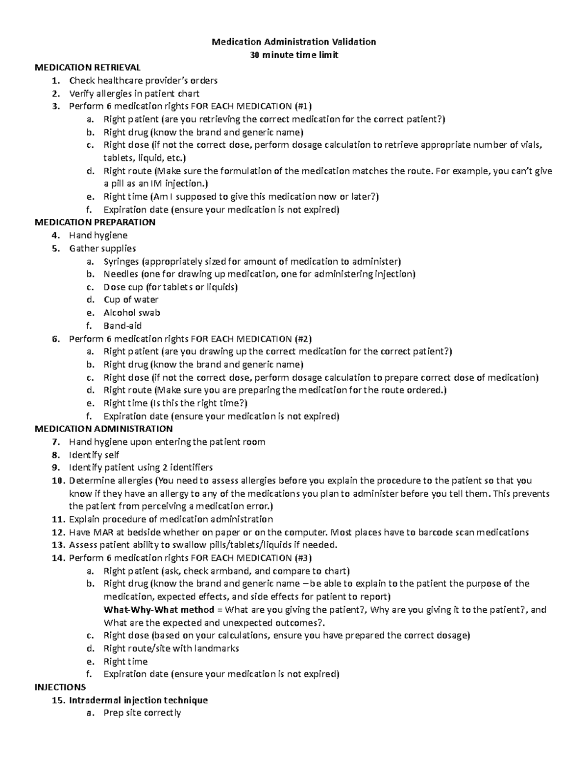 Medication Administration Validation Details - Medication ...