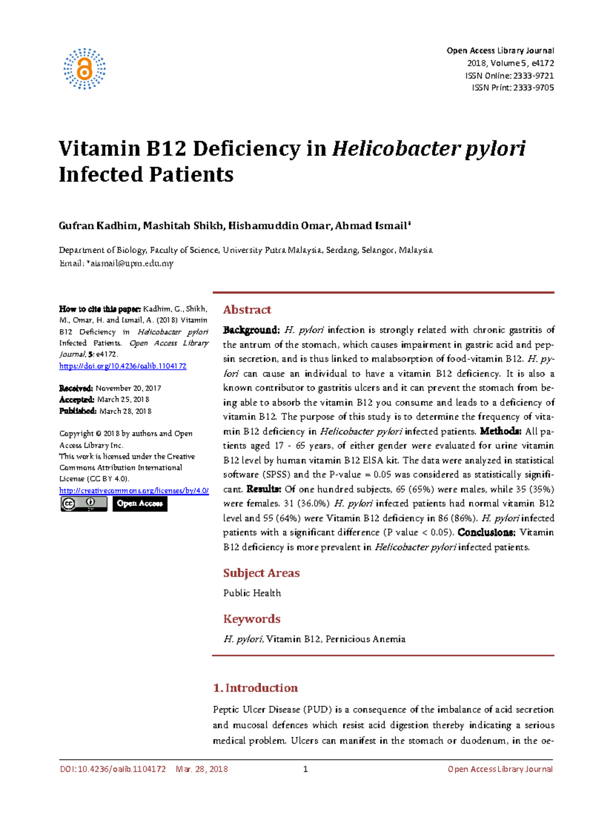 OALib J 2018 032715322264 - Open Access Library Journal 2018, Volume 5 ...