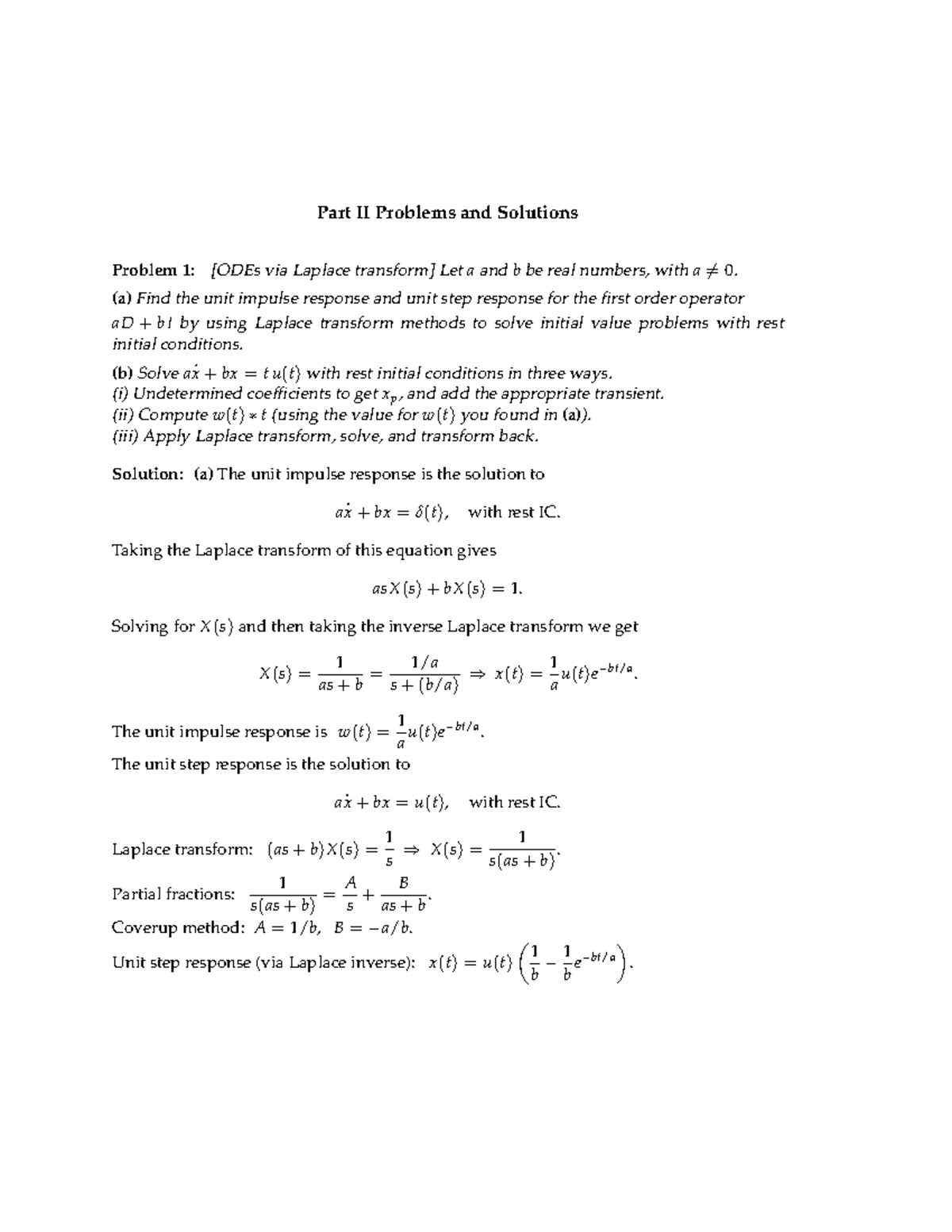 Laplacesol 1 - KIUDWHHF - Part II Problems and Solutions Problem 1 ...