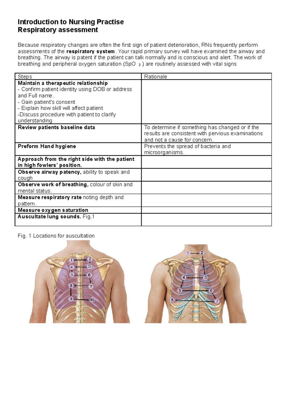 Respiratory assessment - Introduction to Nursing Practise Respiratory ...