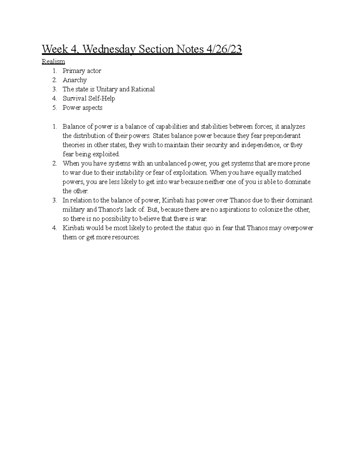 Poli Sci 7 Week 4 Section Notes - Week 4, Wednesday Section Notes 4/26 ...