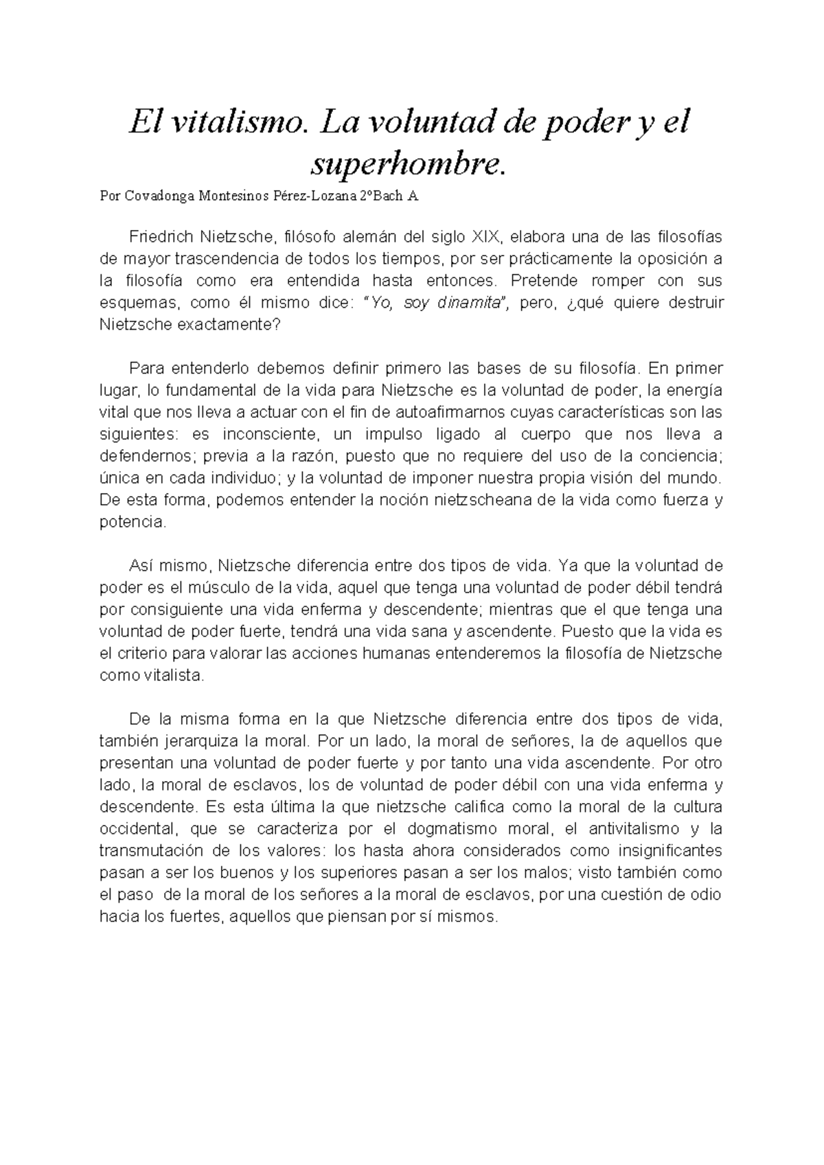Redacción Nietzsche - .................. - El vitalismo. La voluntad de ...
