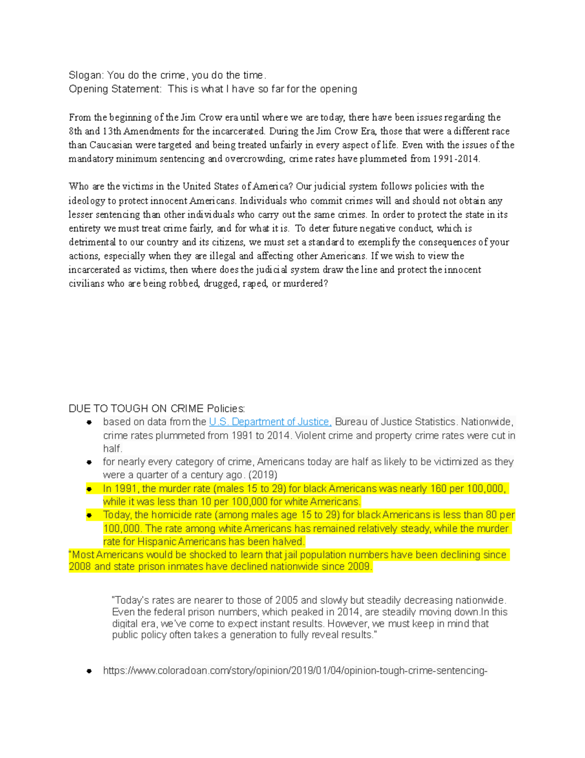 Debate on Tough on Crime Policies - Slogan: You do the crime, you do ...