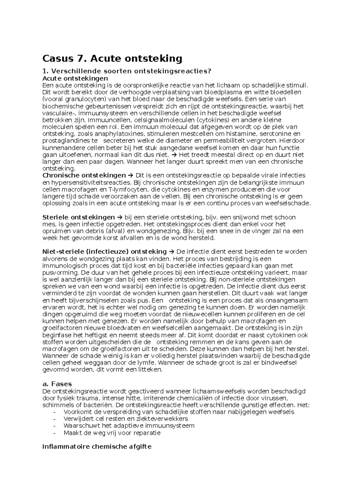 Casus 7. Acute ontsteking - Casus 7. Acute ontsteking 1. Verschillende ...