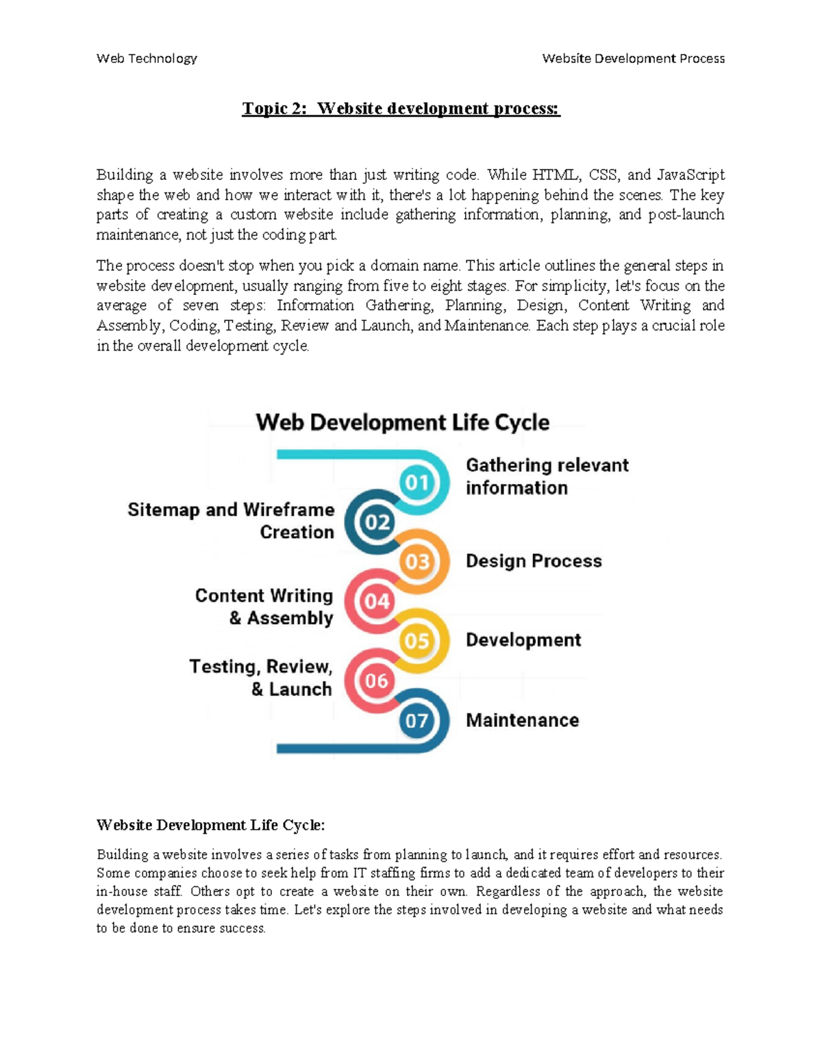 Topic 2(website dev process) - Topic 2: Website development process ...