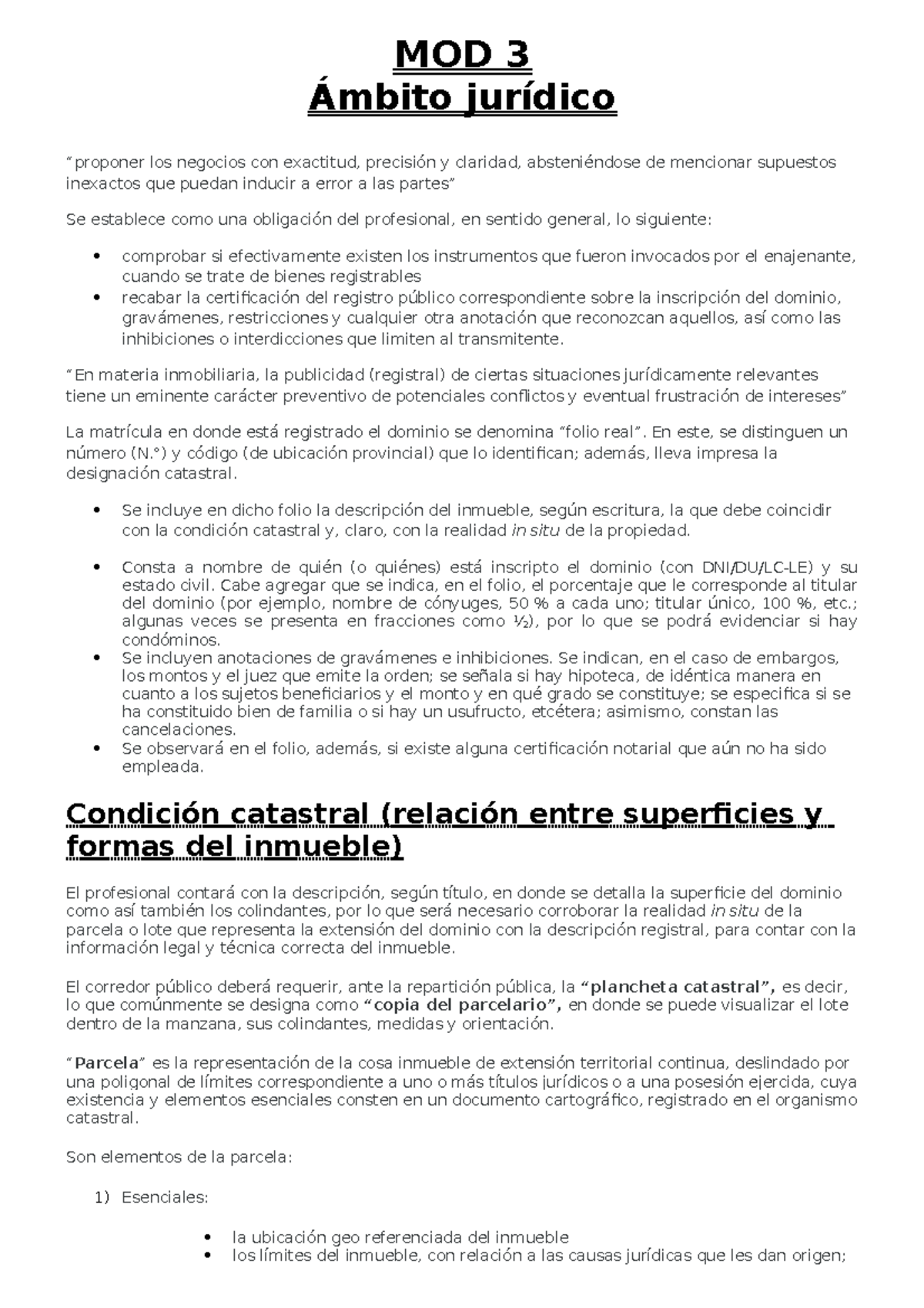 MOD 3 - corretaje mod 3 - MOD 3 Ámbito jurídico “proponer los negocios ...