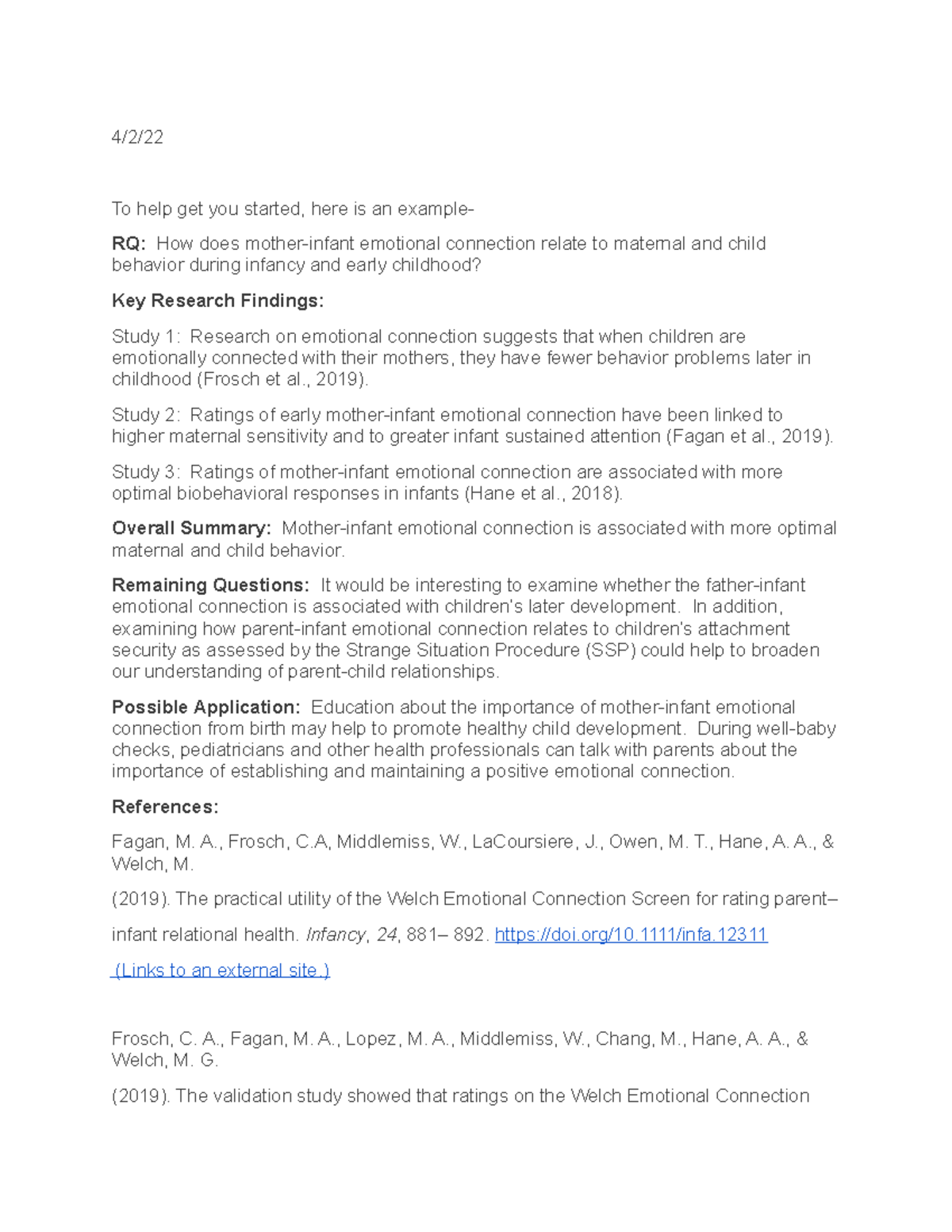 Mini Research Project Outline - 4/2/ To help get you started, here is ...