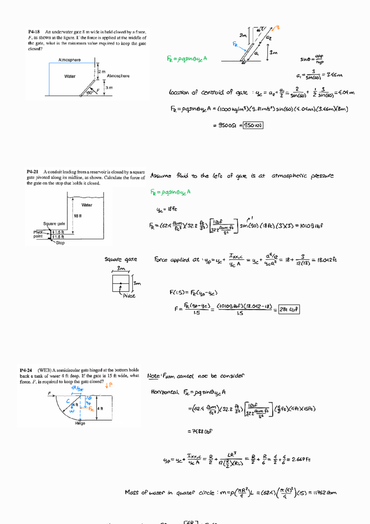 Assignment 6 241031 180917 - An underwater gate 8 m wide is held closed ...