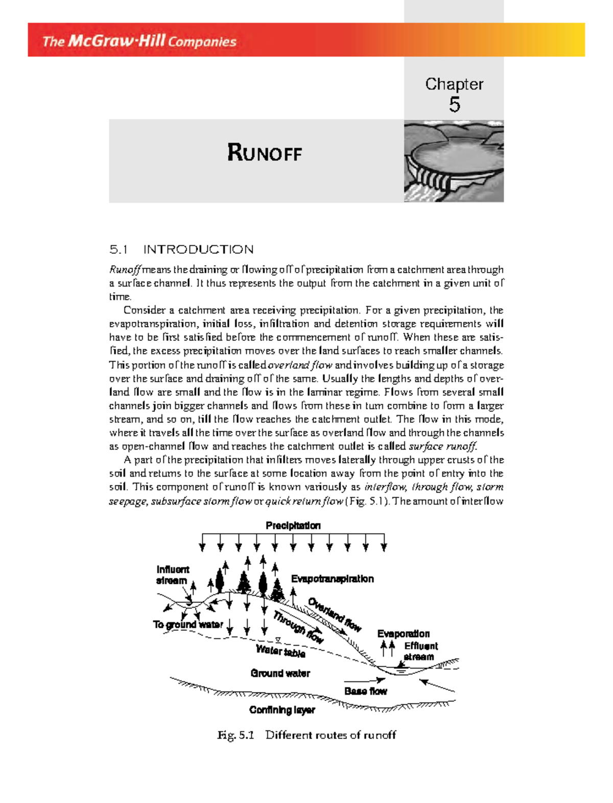 Hydrology book - good book - Chapter 5 RUNOFF 5 INTRODUCTION Runoff ...