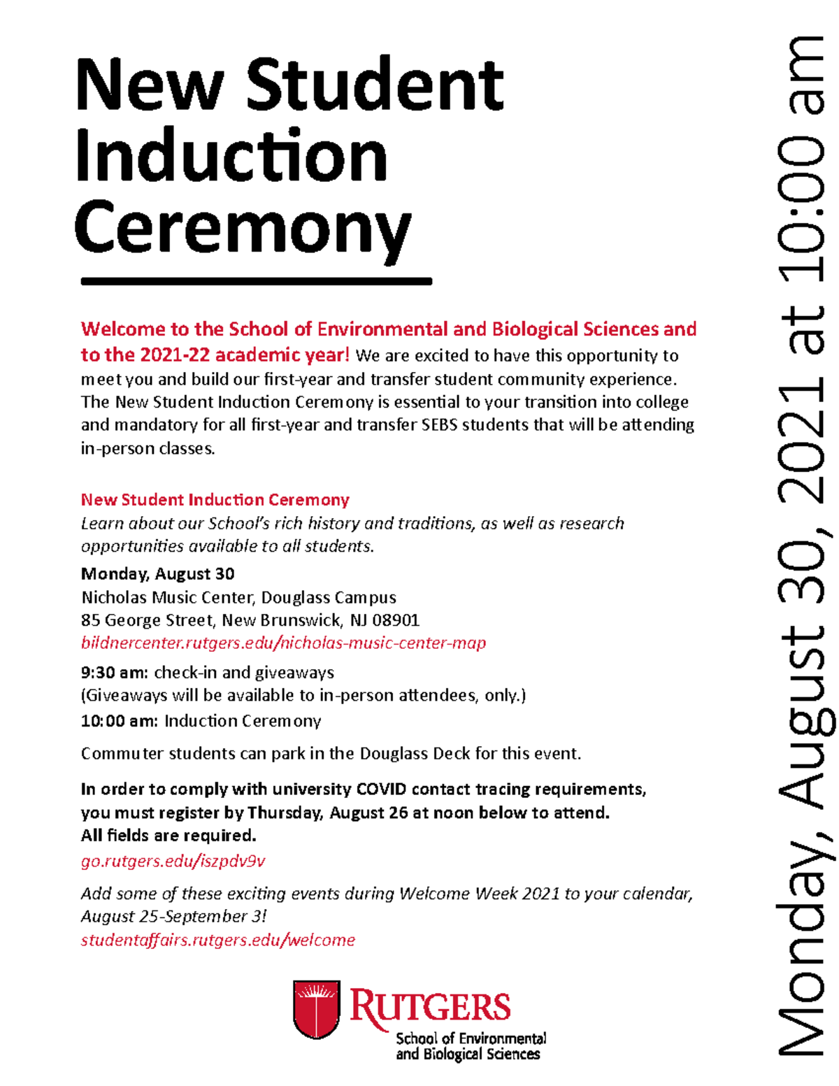 SEBS New Student Induction Ceremony 2021 - ASB100 - ASU - Studocu