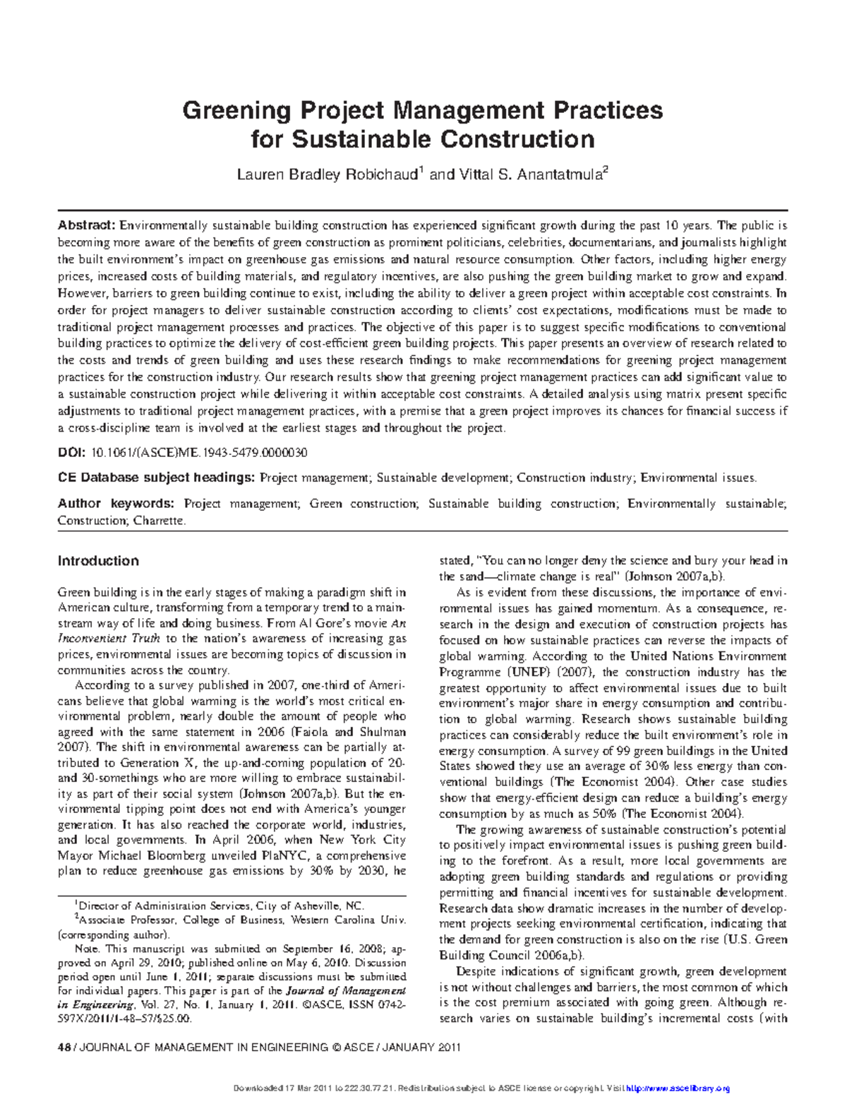 Greening project management practices fo - Greening Project Management ...