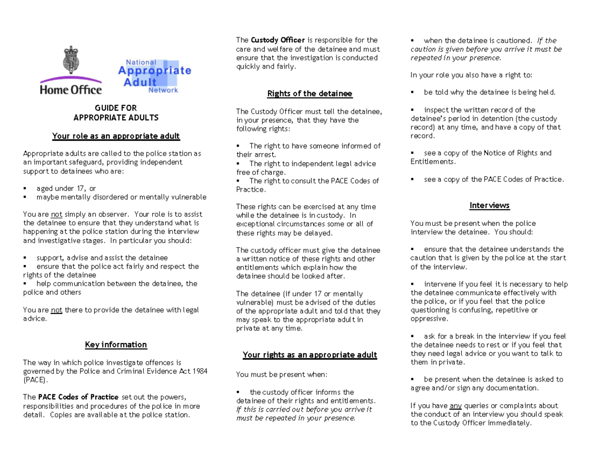 Appropriate-adults-guide WS8 - GUIDE FOR APPROPRIATE ADULTS Your role ...