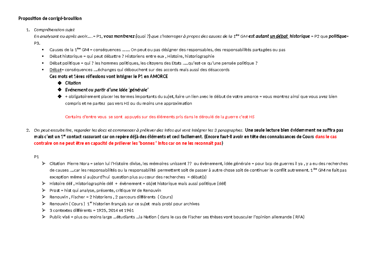 Proposition de corrigé - Proposition de corrigé-brouillon 1. Compréhension sujet En analysant ou ...