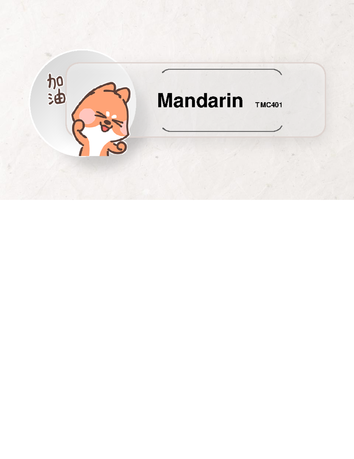 TMC401 Chapter 1 - Nota tmc - 输入您的标题内容 4 Mandarin phonetic system Hànyǔ ...