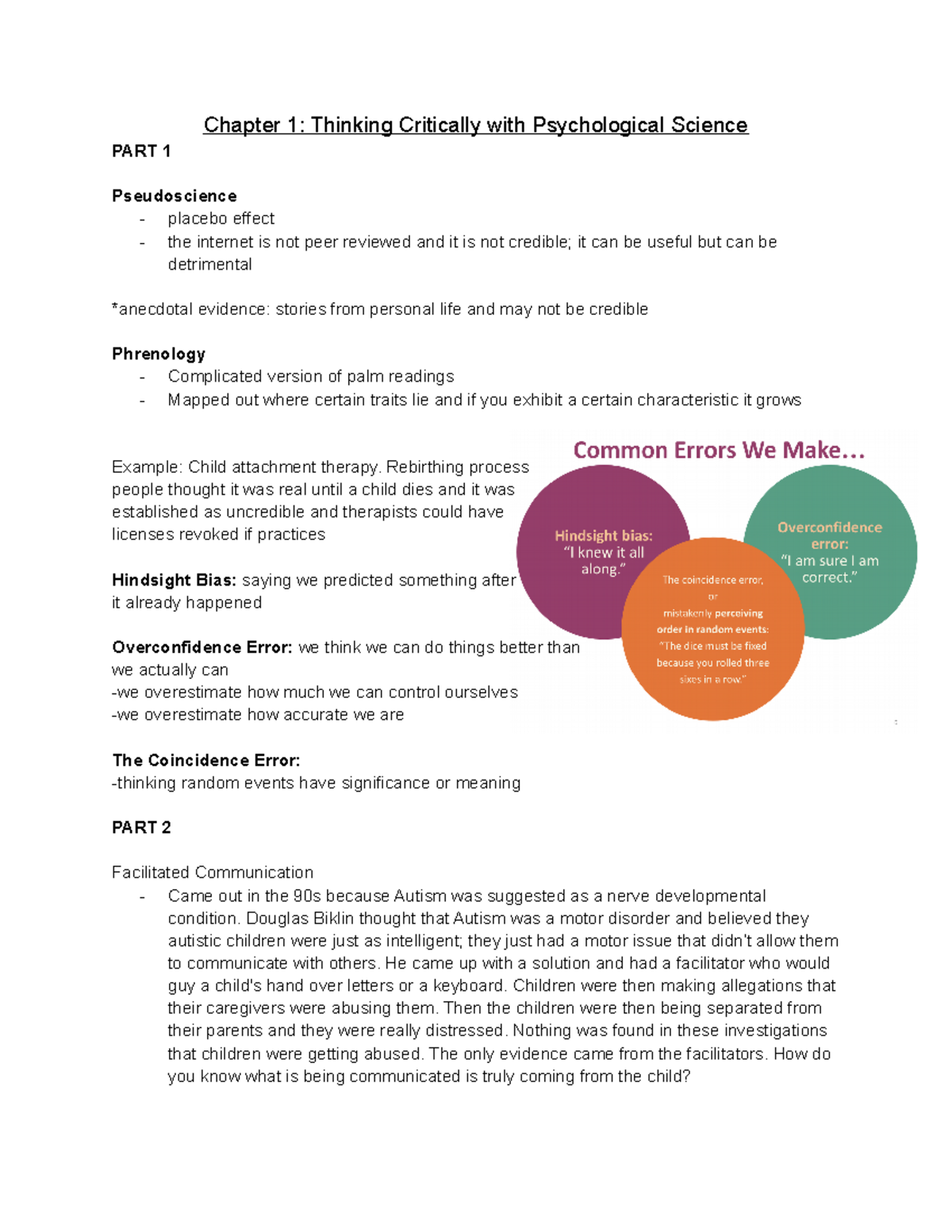 Chapter 1 Critical Thinking - Chapter 1: Thinking Critically with ...