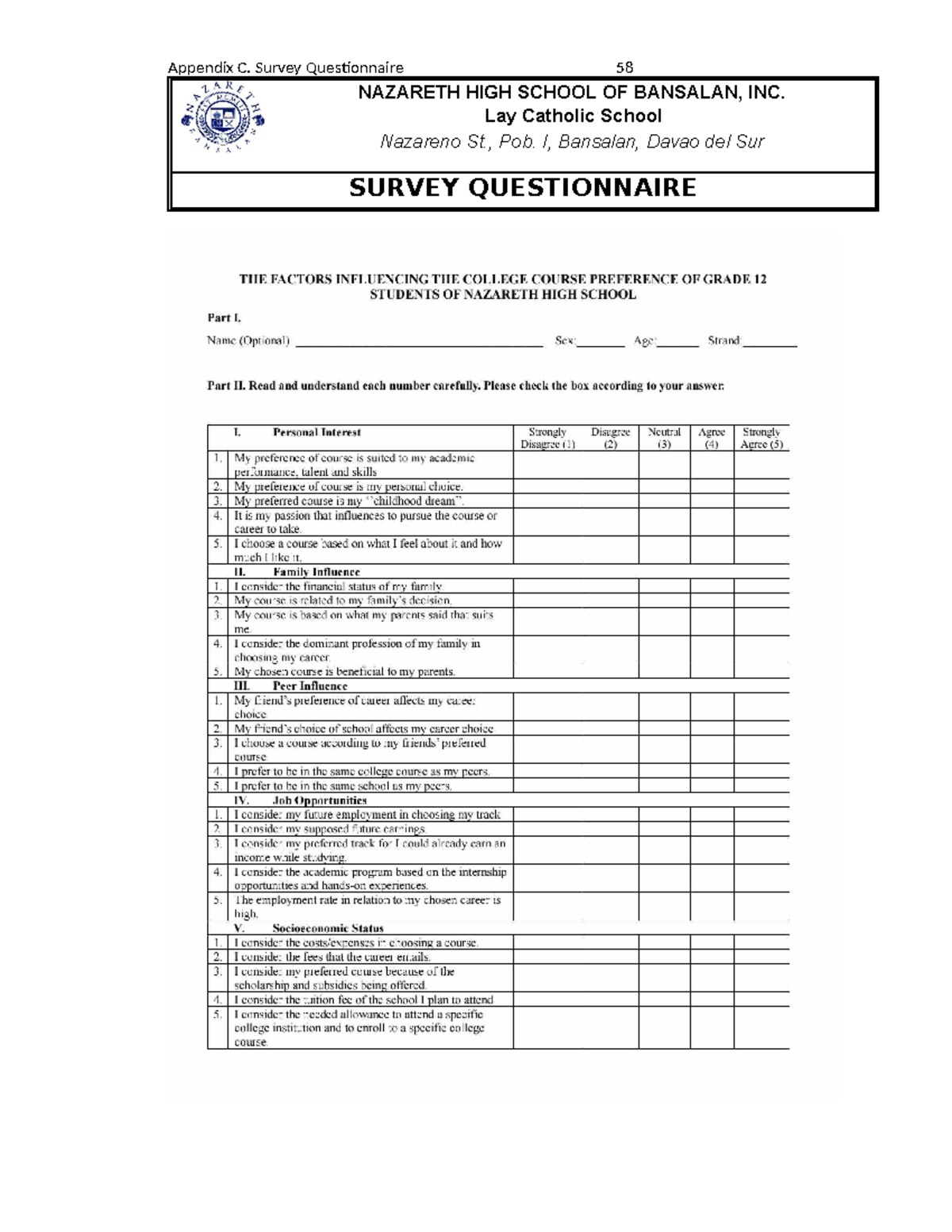 Survey questionnaire in practical research - Practical Research ...