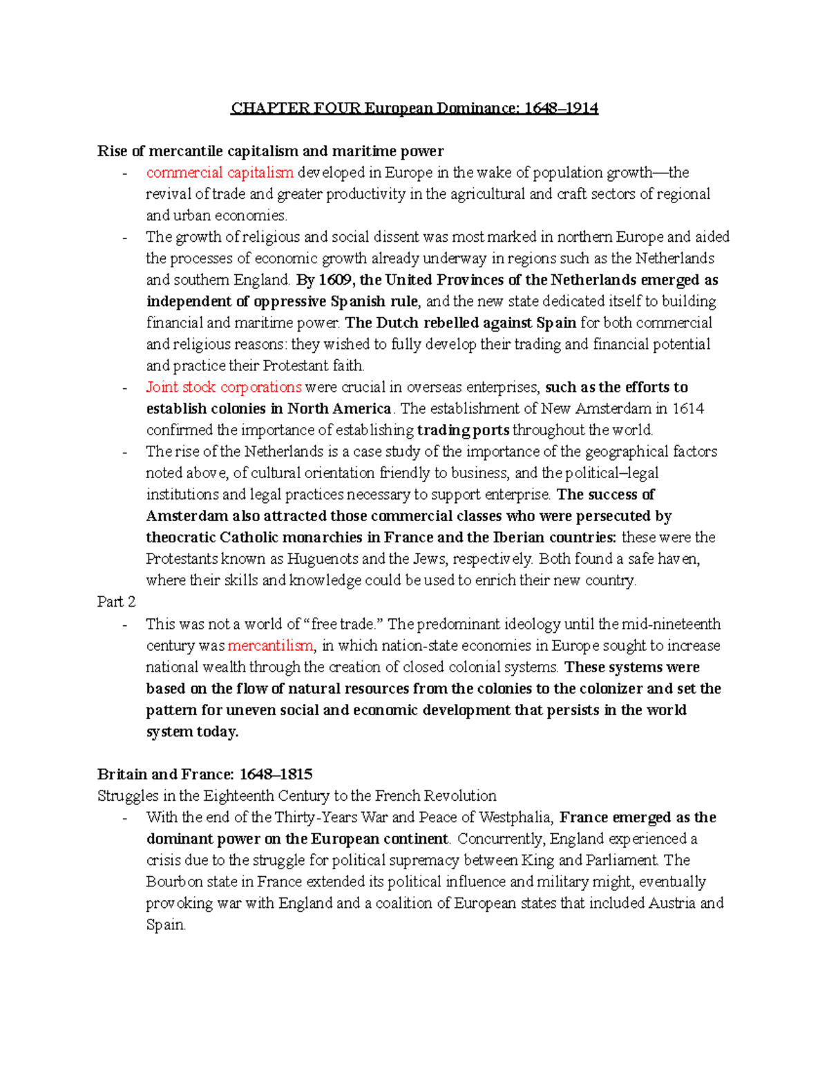 Geography - chap 4 - CHAPTER FOUR European Dominance: 1648– Rise of ...