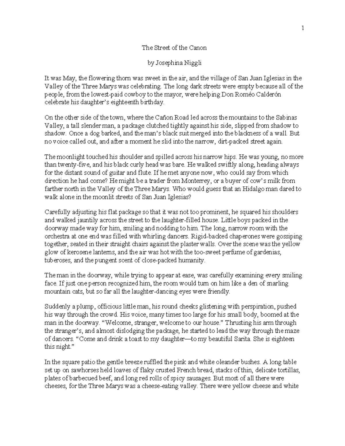 The street of the canon text - The Street of the Canon by Josephina ...