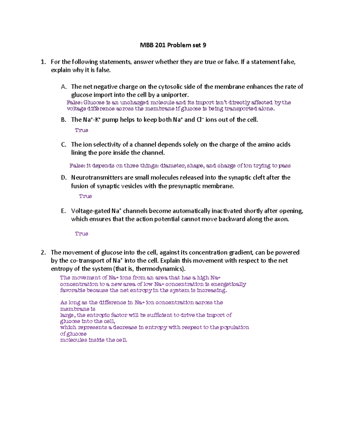 MBB 201 Problem set 9 - tutorial worksheet 9 - MBB 201 Problem set 9 ...