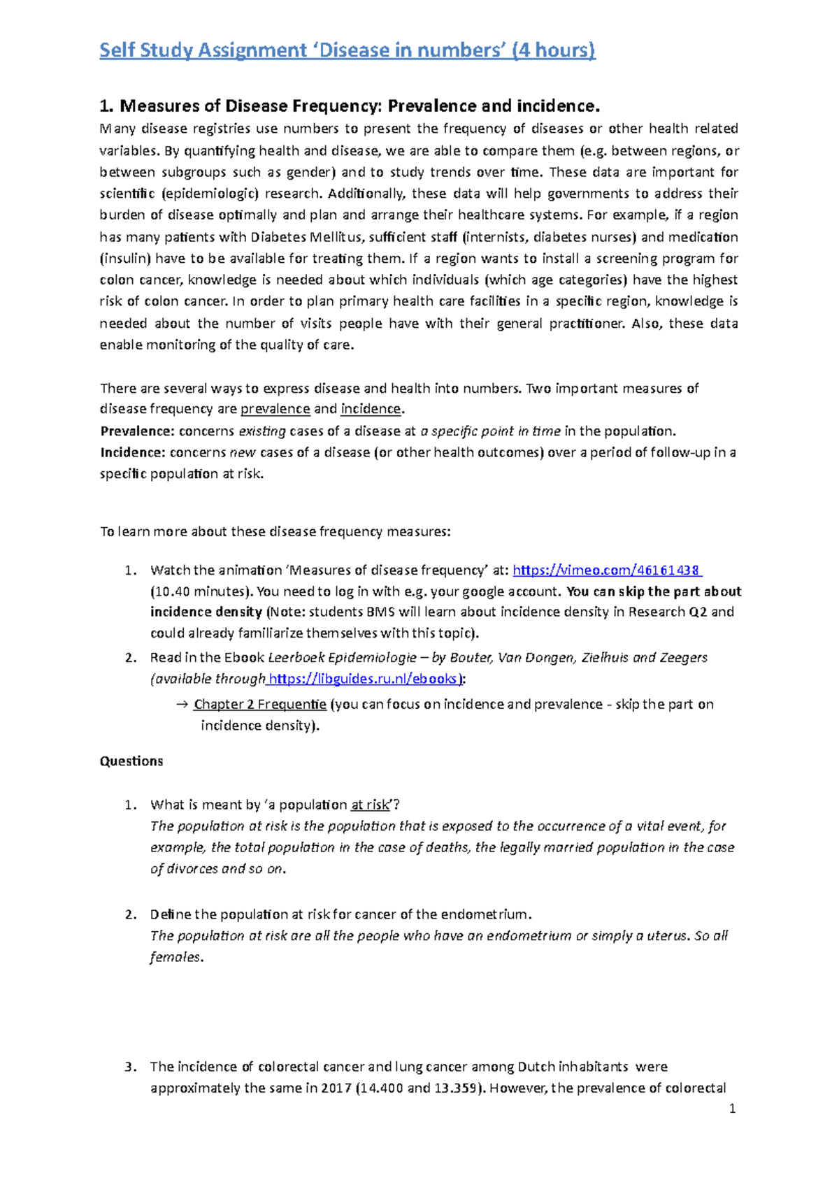CSI Q2 Self Study Assignment - Disease in numbers 2021 - Self Study ...