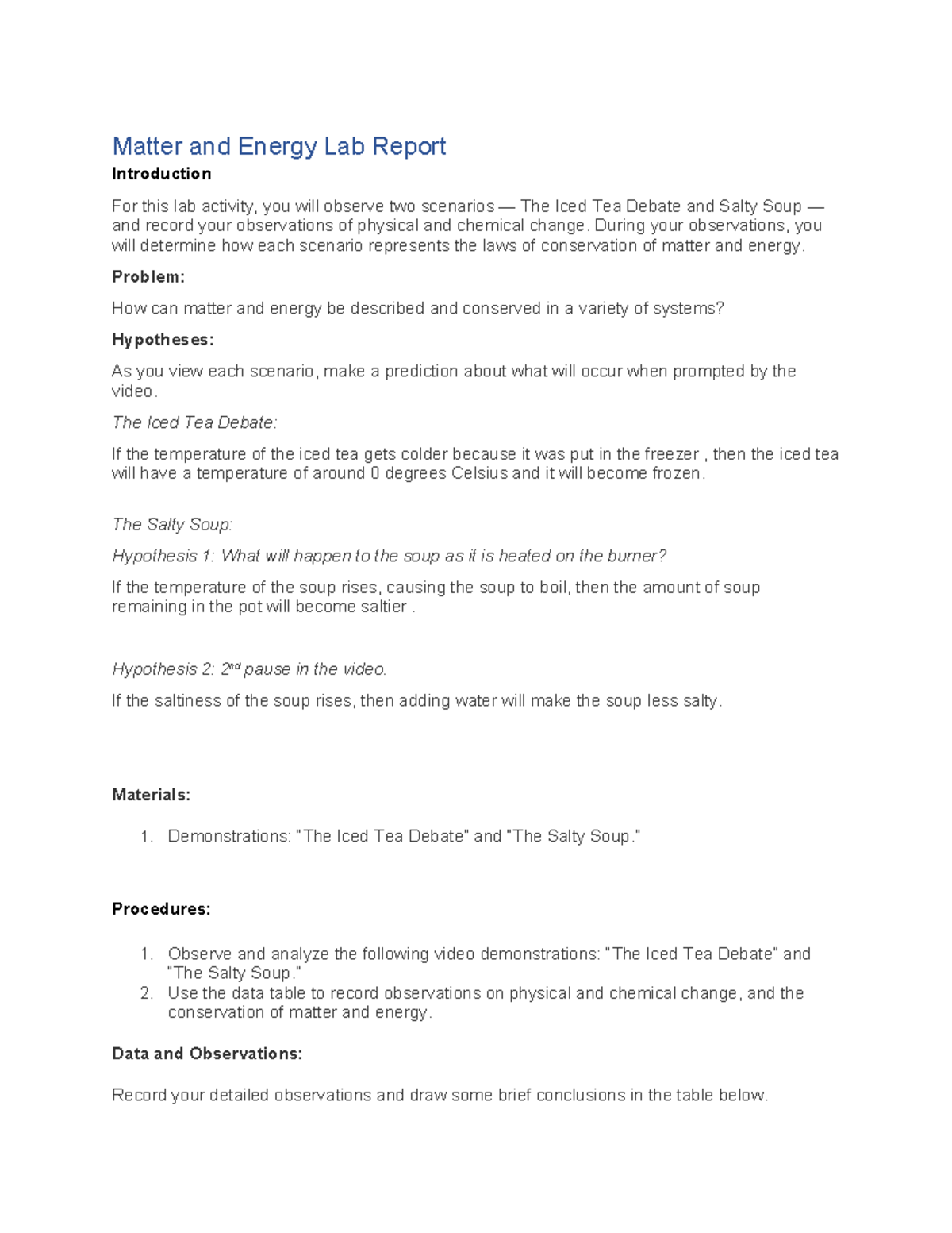Matter and Energy and how it works with our world. A good guide to ...