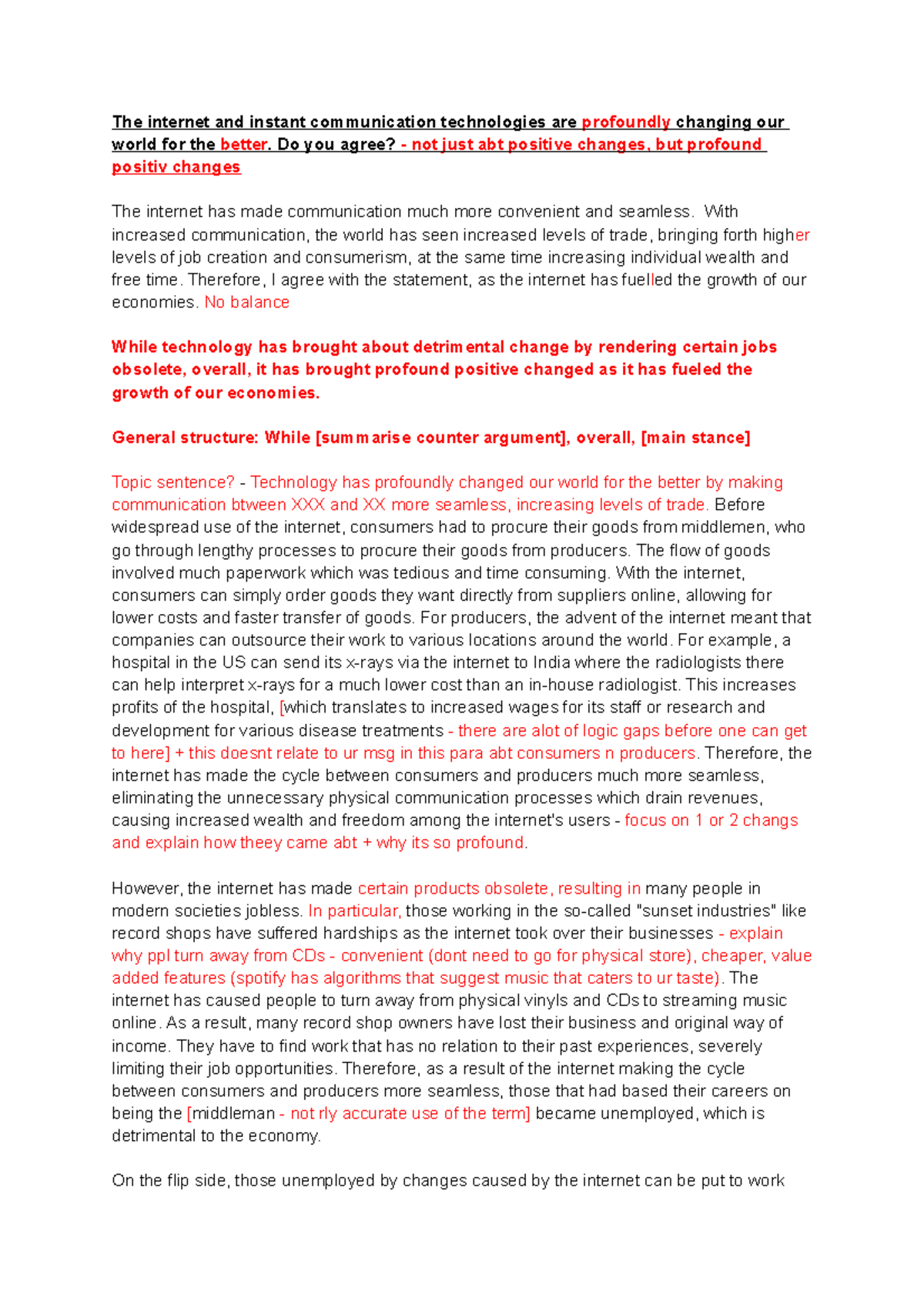 Essay 9 - Attempt - The internet and instant communication technologies ...