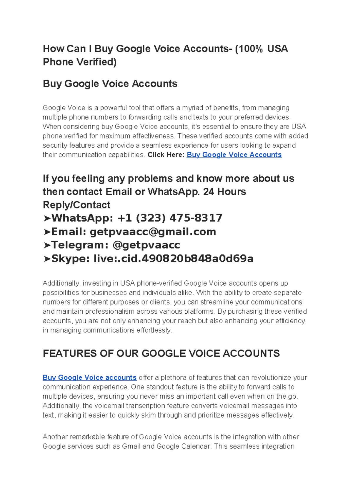 How Can I Buy Google Voice Accounts- (100% USA Phone Verified) - When ...