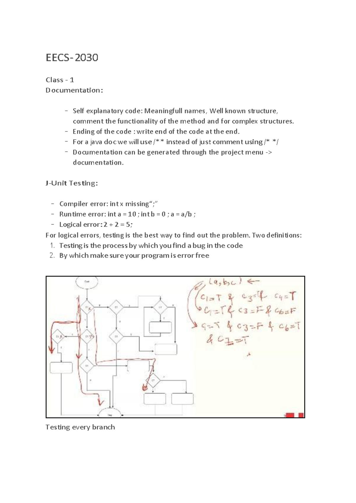EECS - 2030 Full Course - EECS - 2030 Class - 1 Documentation: Self explanatory code ...