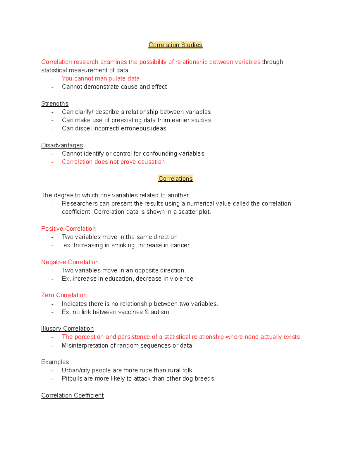Correlation Studies - Correlation Studies Correlation research examines ...