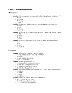 Exam Cram Cram Sheets 1101-1102 - The CompTIA ® A+ ® CramSheet This ...
