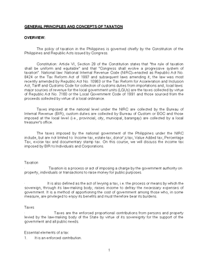 Income Taxation - Project Progress Report: Income Taxation Introduction ...