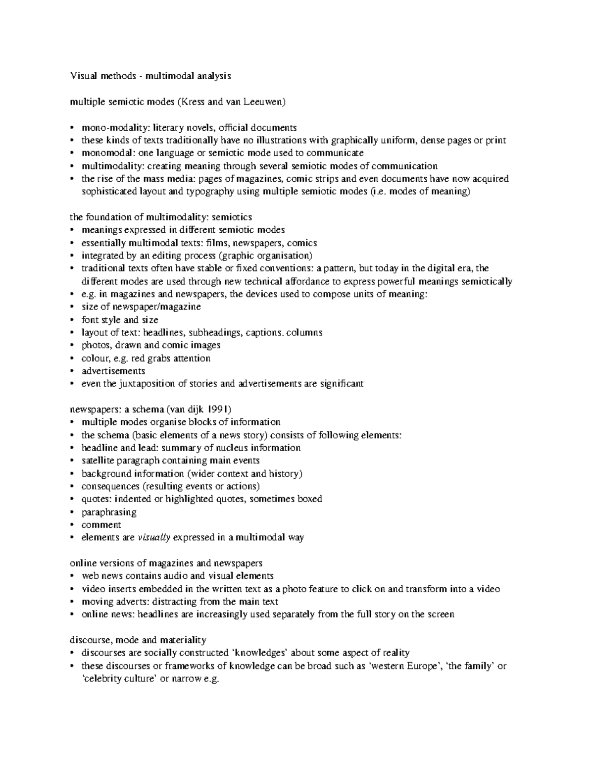 Visual methods - Lecture notes 13 - Visual methods - multimodal ...