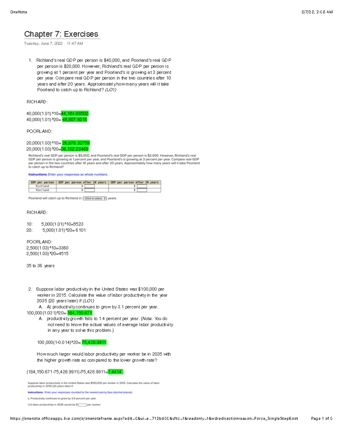 Chpater 7 Exercises - Chapter 7: Exercises Tuesday, June 7, 2022 11:47 ...