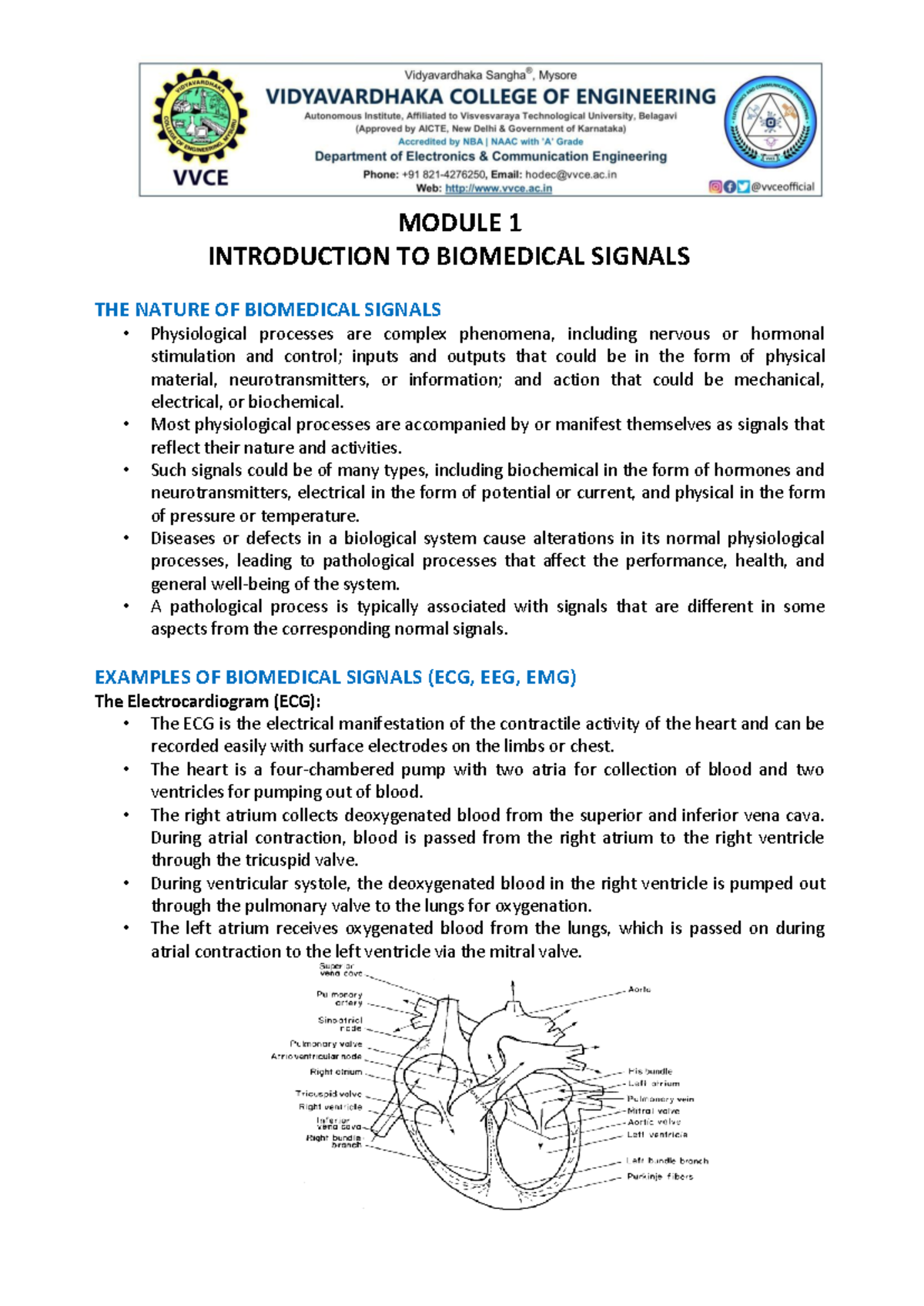 Module 1 Biomedical Signal Processing - MODULE 1 INTRODUCTION TO ...