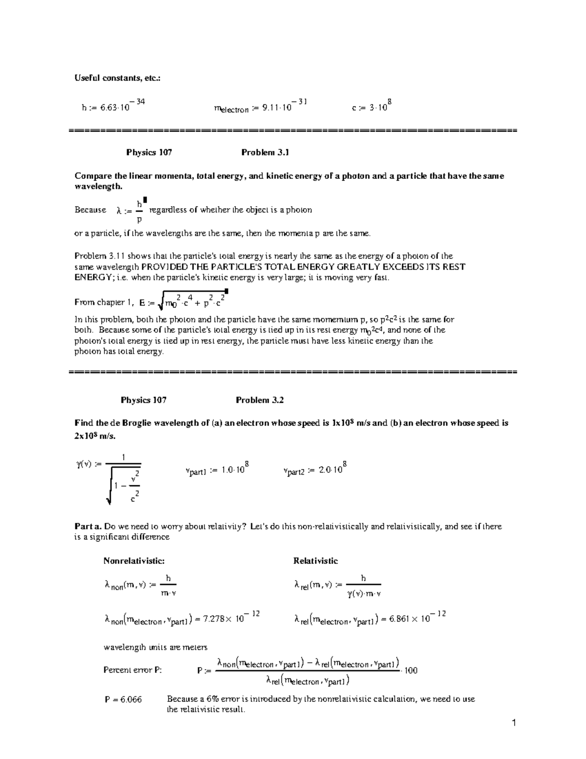 moderphysics beiser 6th editon solution - Problem 3. Find the de Broglie wavelength of (a) an ...