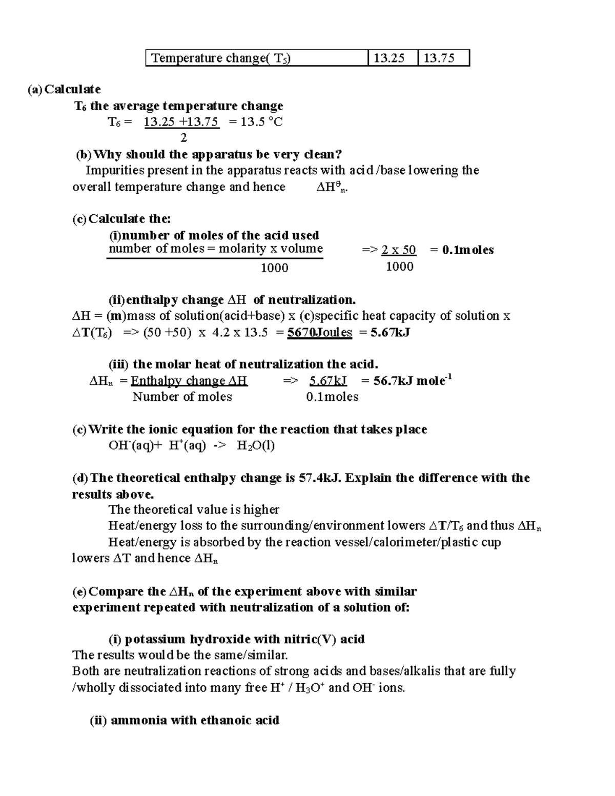 Chemistry notes part-13 - Temperature change( T 5 ) 13 13. (a ...