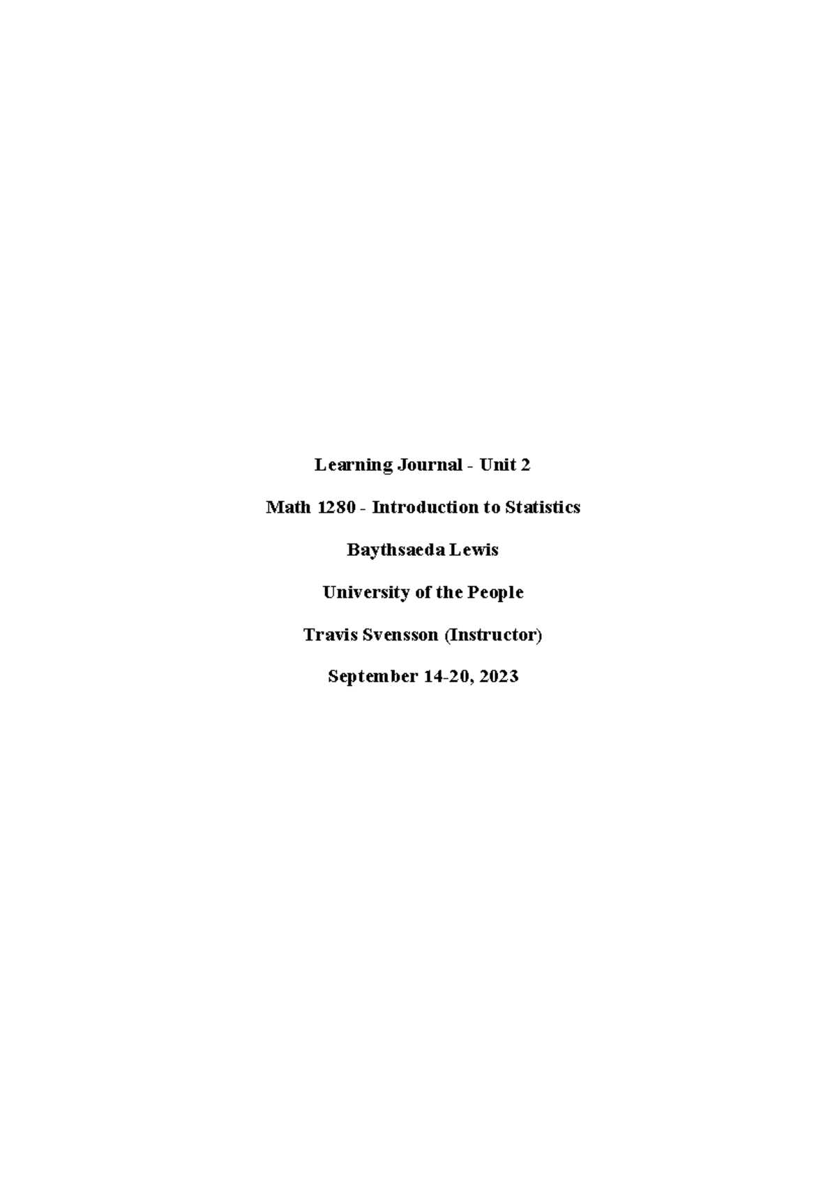 Math 1280 Learning Journal Unit 2 - Learning Journal - Unit 2 Math 1280 ...