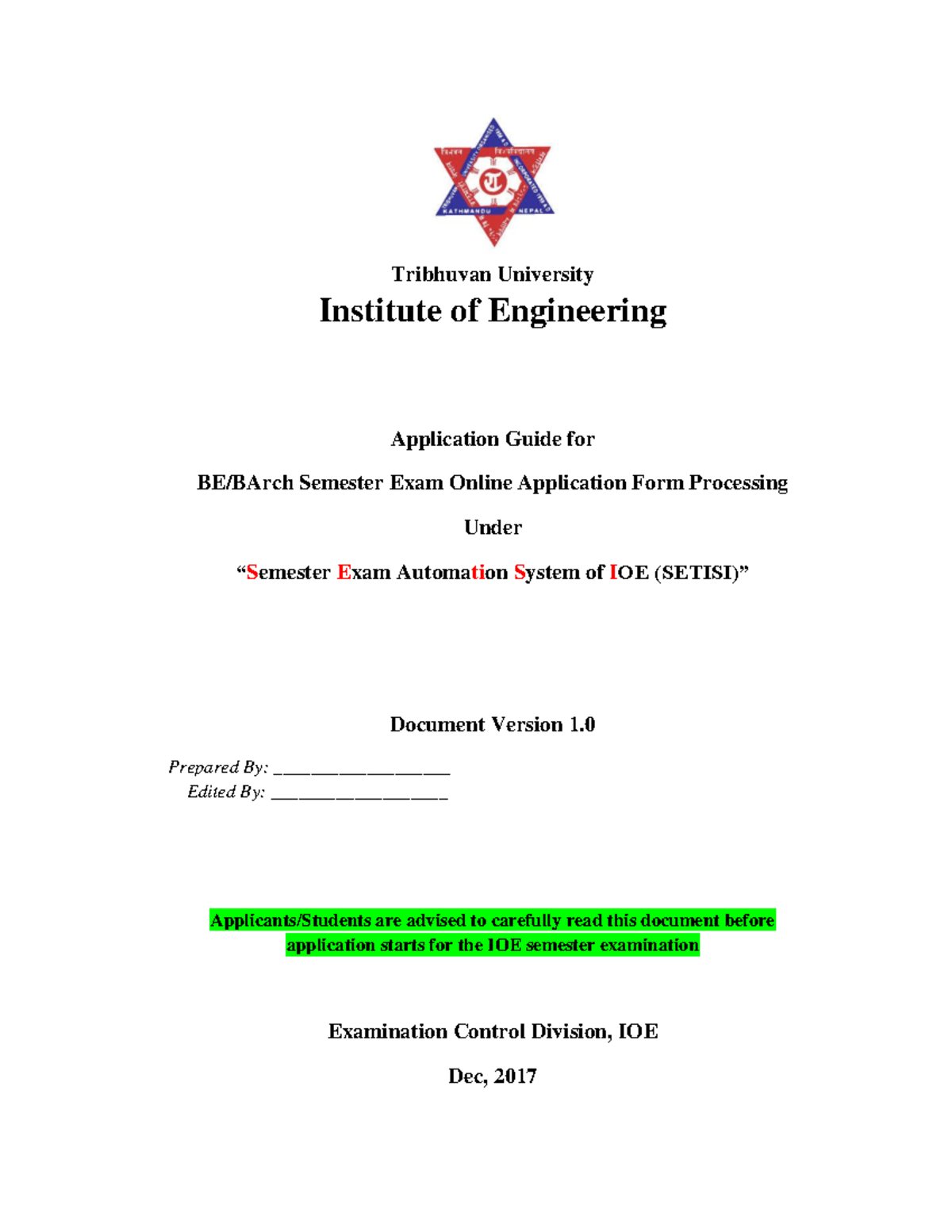 IOE Semester Exam Guidelines-Read it if you have confusion related to ...