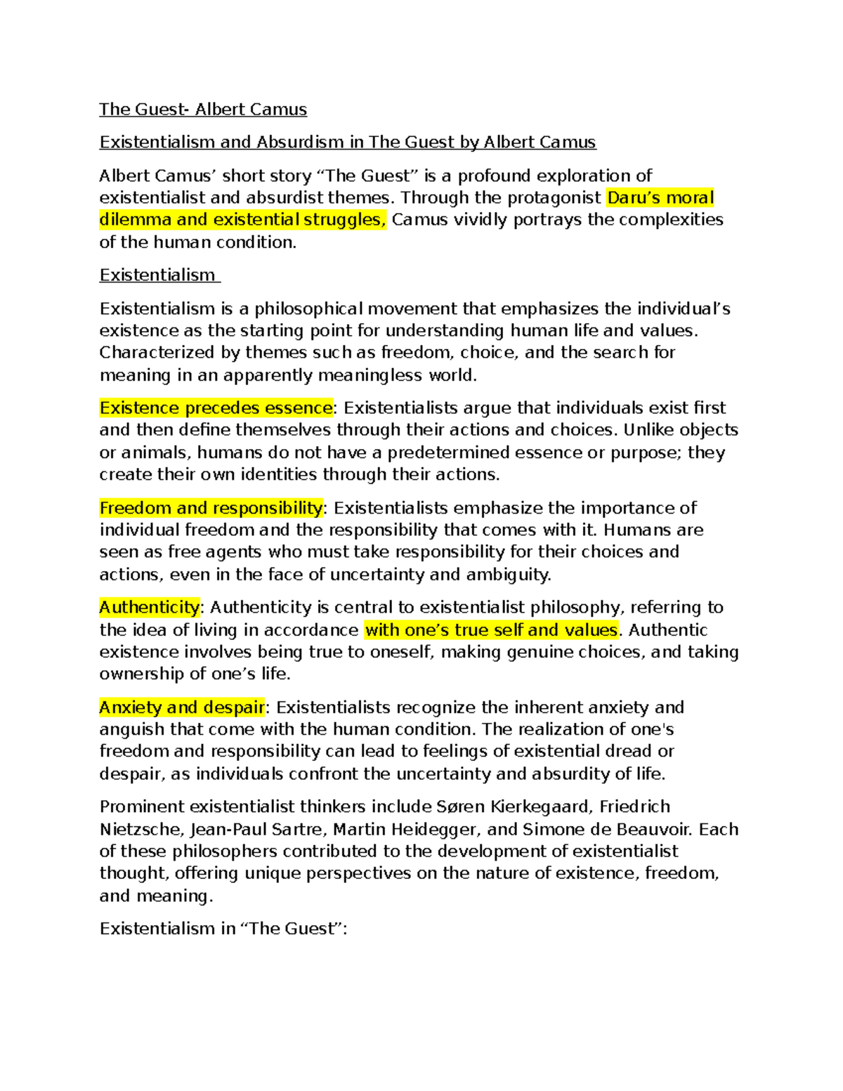 The Guest - Summary B.A English Language and Literature - The Guest ...