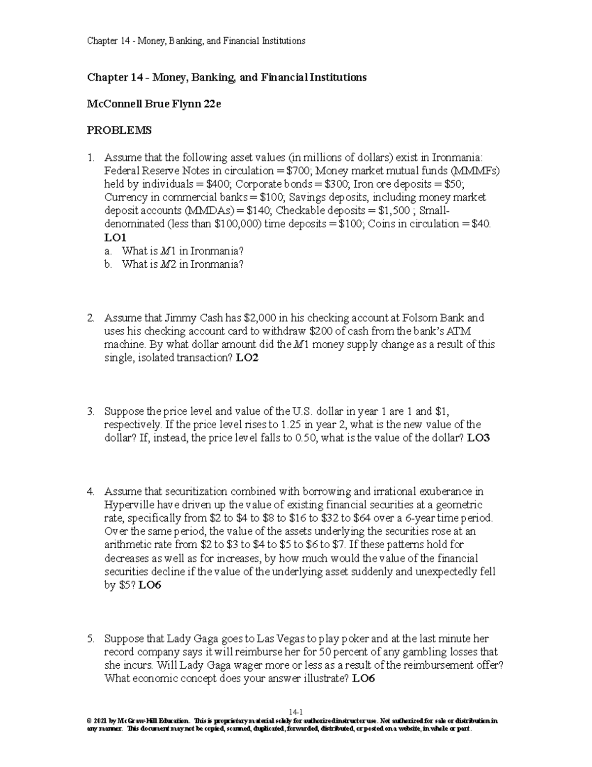 Exercises CH14 - exercise - Chapter 14 - Money, Banking, and Financial Institutions Chapter 14 ...