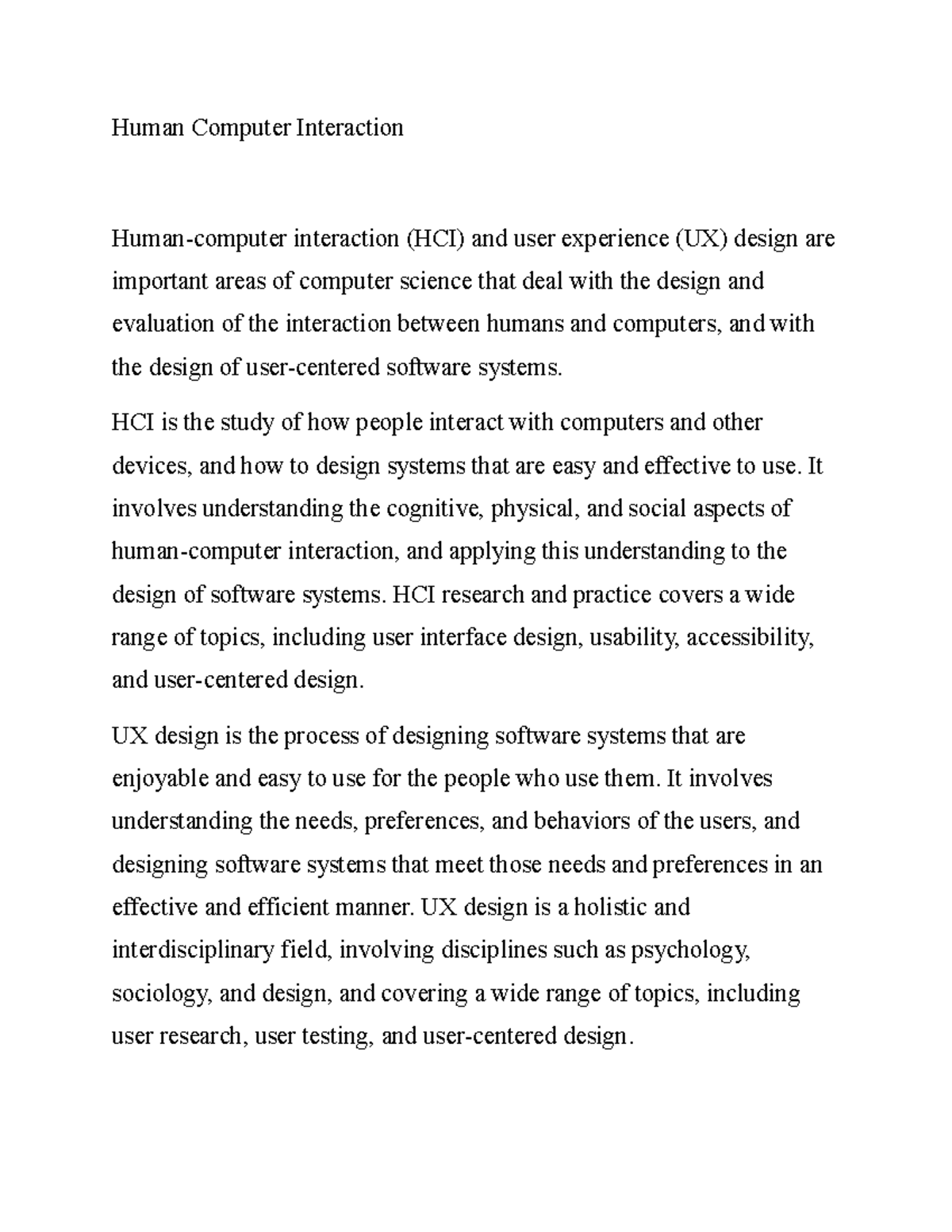 Human Computer Interaction - Human Computer Interaction Human-computer ...