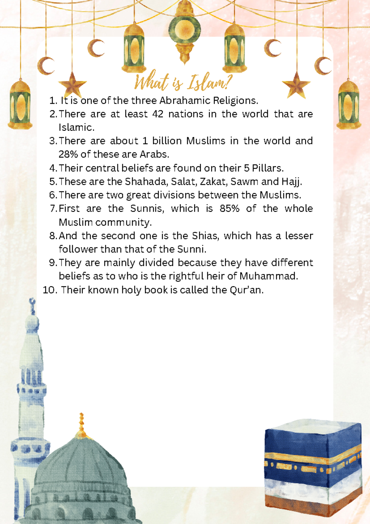 Historical Facts About Islam - 1 is one of the three Abrahamic ...