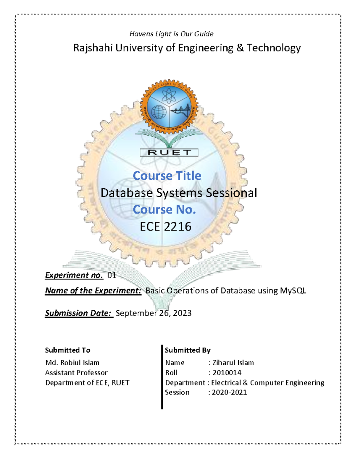 Basic Database Queries using Sql - Havens Light is Our Guide Rajshahi ...