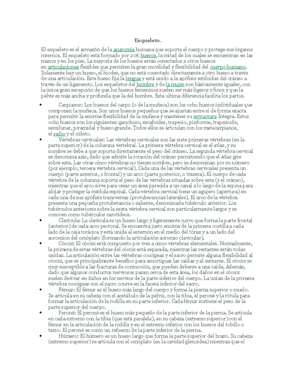 Esqueleto - it's about the skeleton - Esqueleto. El esqueleto es el ...