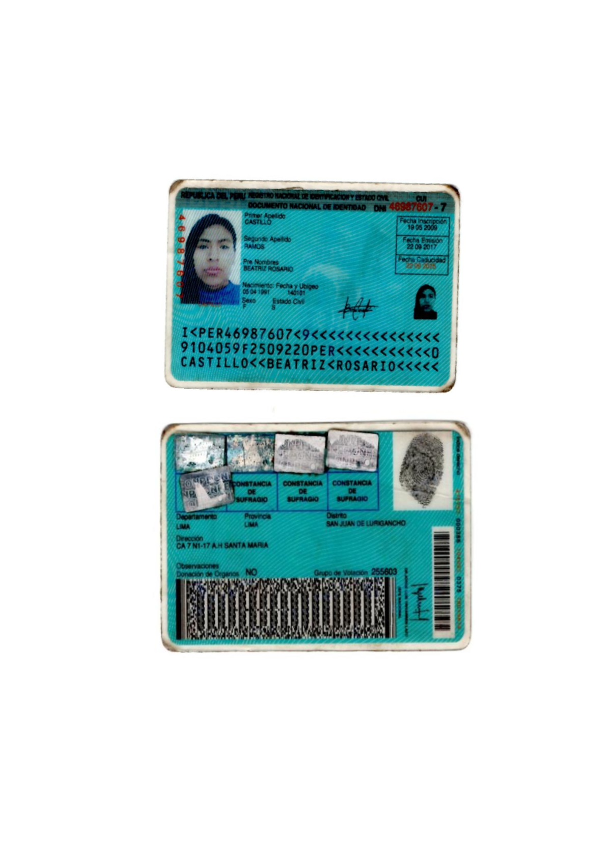 DNI- Beatriz - saaaaaaaaaaaaa - REPUBLICA DEL PERU REGISTRO NACIONAL DE ...