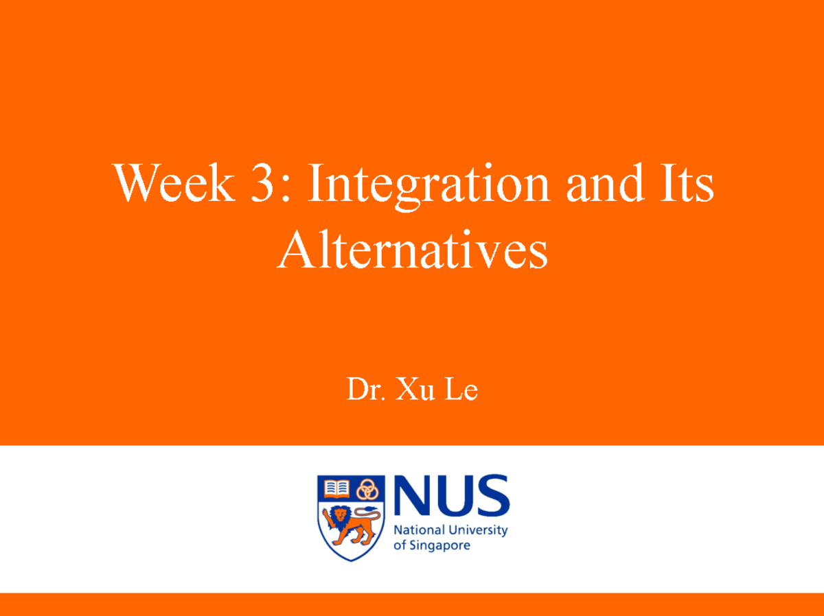 Week 3 Vertical Integration and Its Alternatives inclass version - Week ...