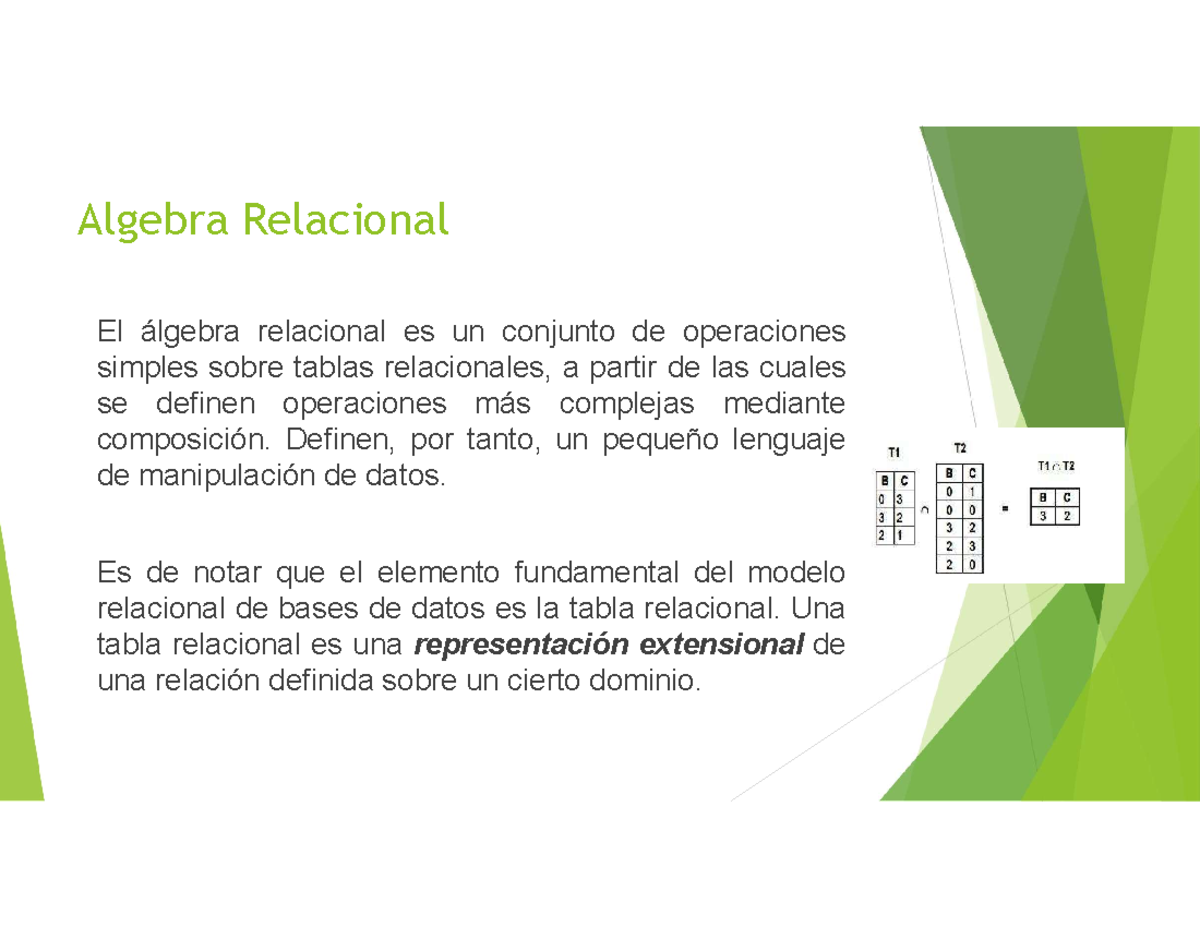 Algebra Relacional - nnnnn - Algebra Relacional El álgebra relacional ...