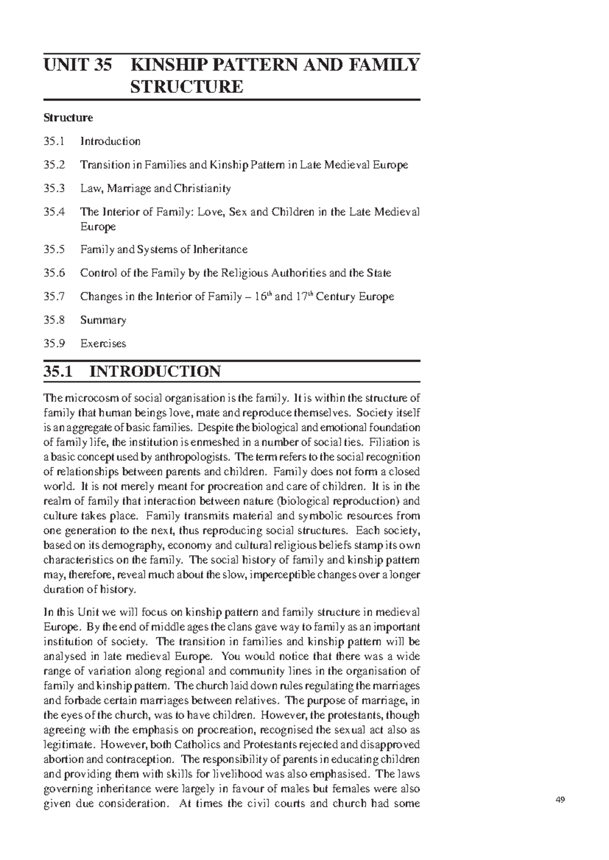 Unit-35 family and marriage - UNIT 35 KINSHIP PATTERN AND FAMILY ...