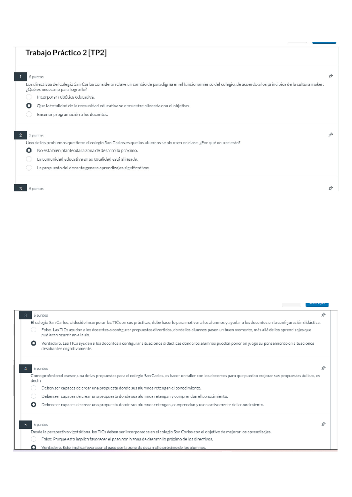 LAS TICS EN LA EDU (...) TP 2 100% 15-10-24 - Trabajo Práctico 2 1 5 puntos Los directivos del ...
